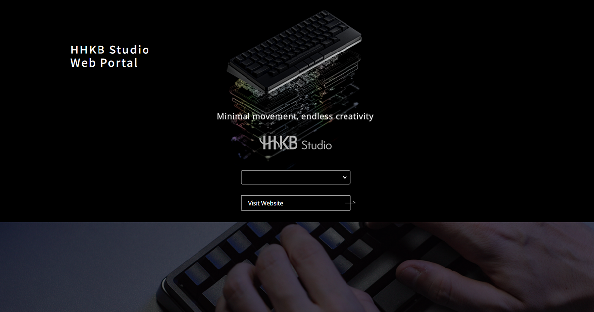 Happy Hacking Keyboard | HHKB Studio Web Portal region selection | PFU